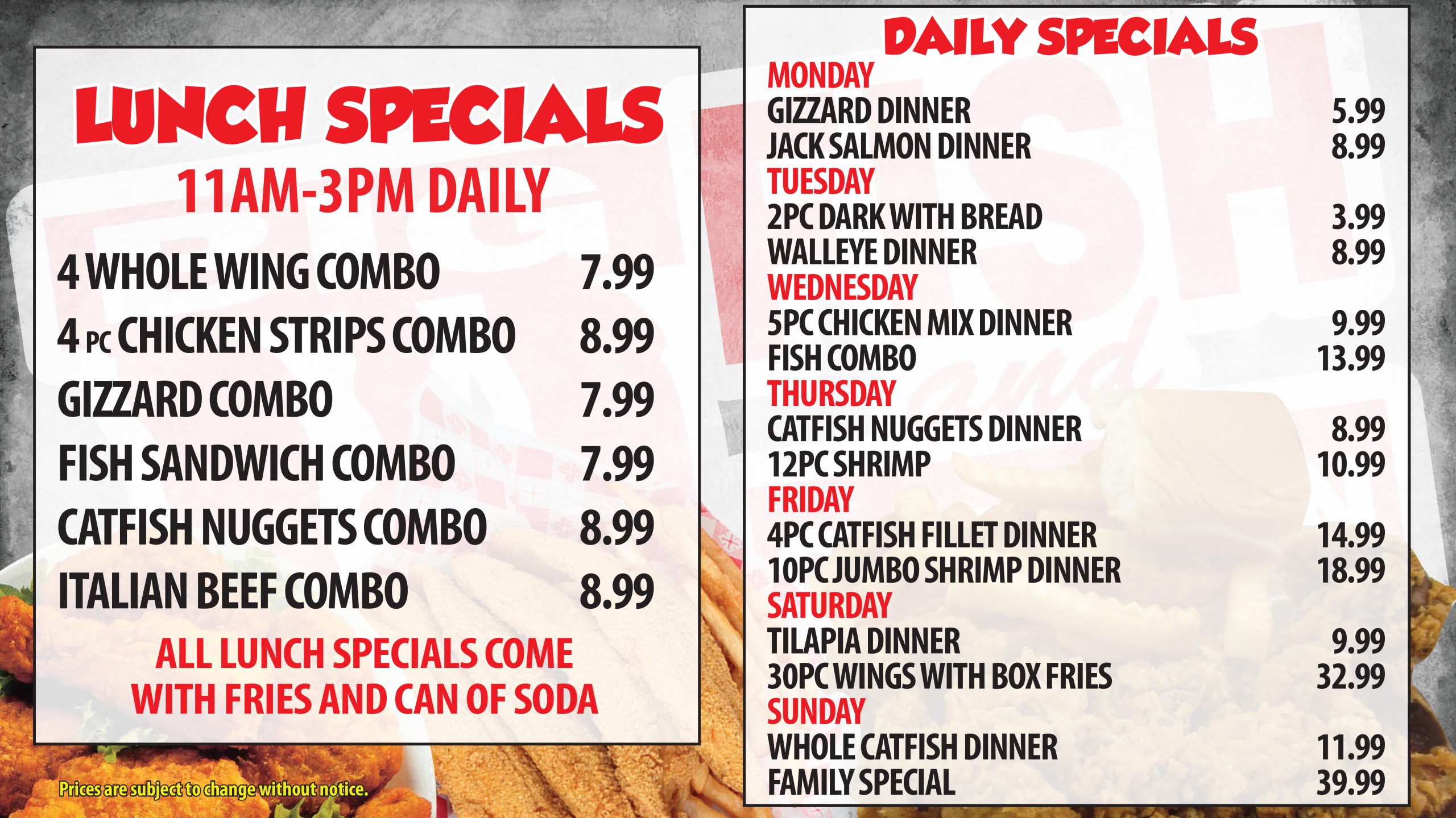 Menu – Big JJ Fish & Chicken